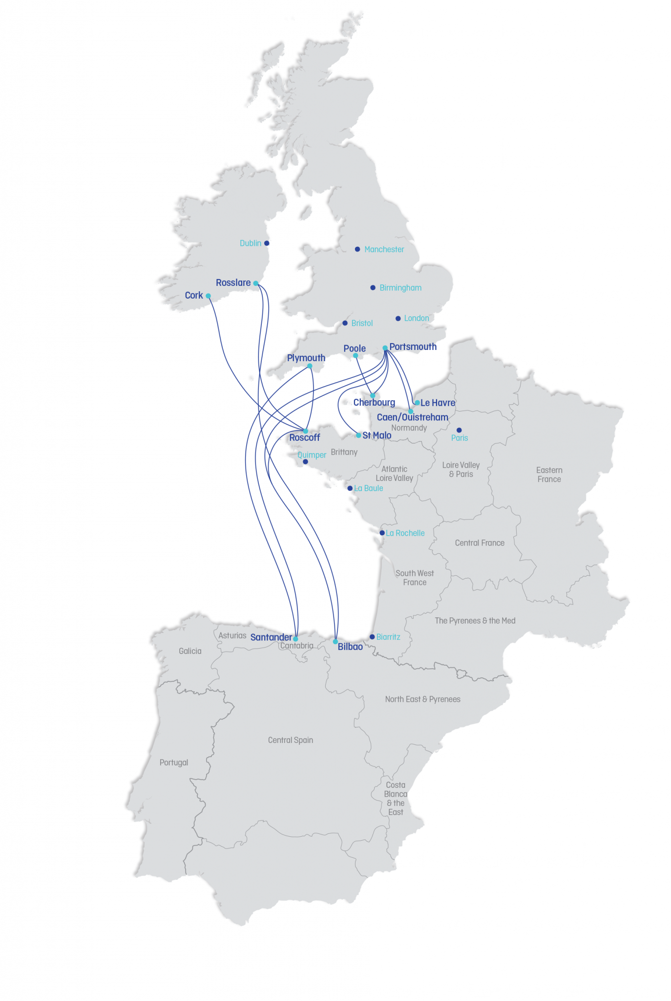 Route Map 2020 Brittany Ferries
