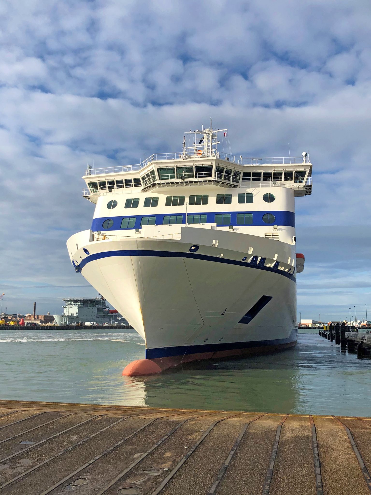 Salamanca -bow first at yard – Brittany Ferries
