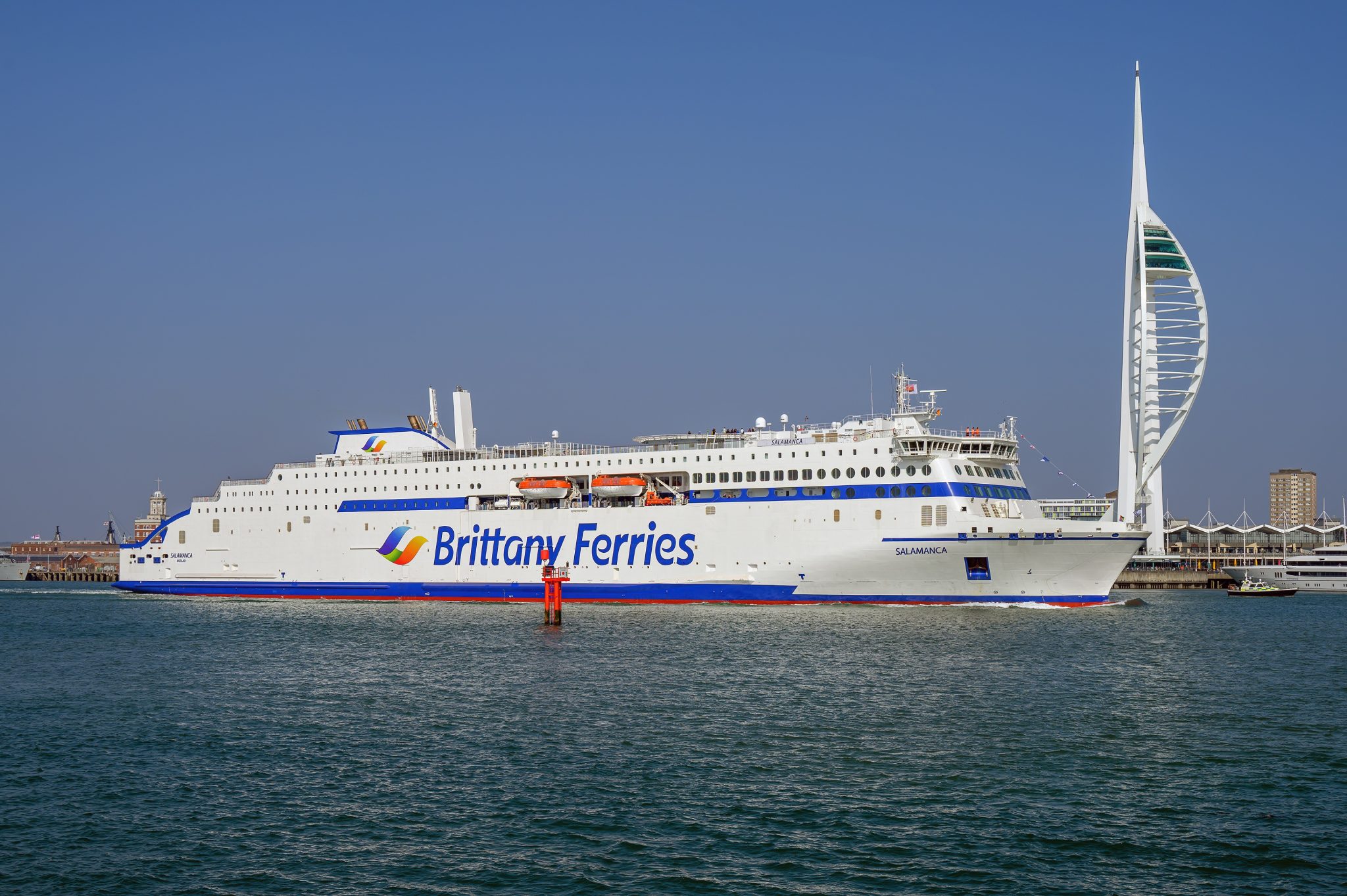 Salamanca passing Spinnaker Tower in Portsmouth – Brittany Ferries