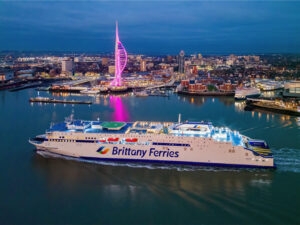 Galicia passing Spinnaker Tower in Portsmouth – Brittany Ferries