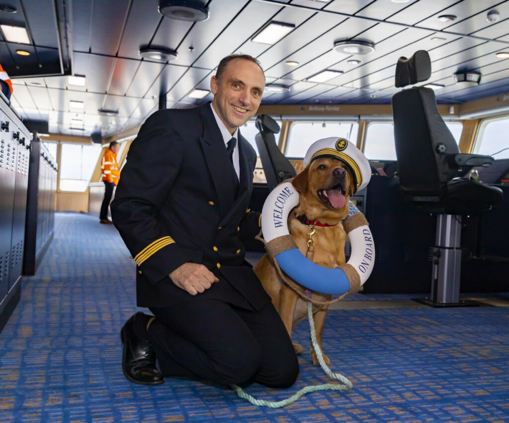 Captain Bergeroux and Reuben on Salamanca bridge – Brittany Ferries